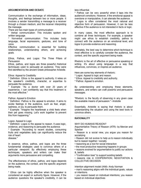 Argumentation And Debate Pdf Argument Rhetoric