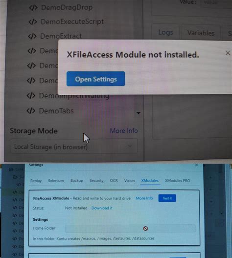 xfileaccess module not installed bug reports ui vision ai and ocr community forums