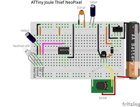 ATTiny Joule Thief NeoPixel Arduino Magic For Efficient Lighting