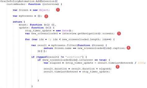 Javascript Extension Custom Header As A Timer Oracle Policy Automation