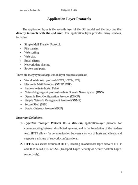 Application Layer Protocols Pdf File Transfer Protocol Transport Layer Security