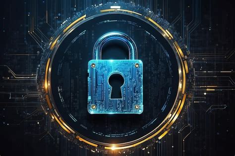 Premium Photo Cybersecurity Padlock Digital Lock On Technology Network Data Protection