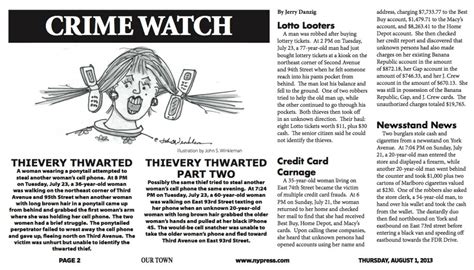 Crime Report Our Town August St The Winkleman Blog