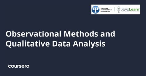 Observational Methods And Qualitative Data Analysis Coursera