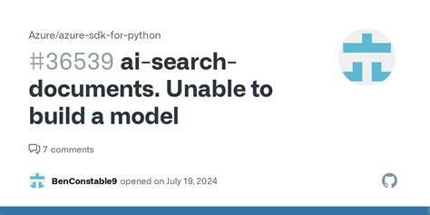 Ai Search Documents Unable To Build A Model · Issue 36539 · Azureazure Sdk For Python · Github