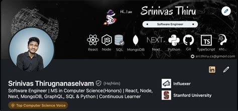 srinivas thirugnanaselvam on linkedin softwareengineering softwaredeveloper topvoice