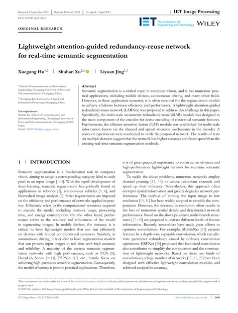 Pdf Lightweight Attention‐guided Redundancy‐reuse Network For Real‐time Semantic Segmentation