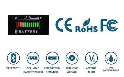 Amazon Com Runleader RL BI BT DC V To V Bluetooth Operated Battery Indicator Volt Meter