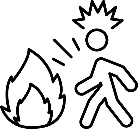 Fire Hazard Line Icon Vector Art At Vecteezy