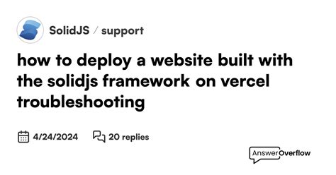 How To Deploy A Website Built With The Solid Js Framework On Vercel
