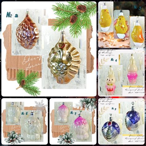 Стеклянные советские ёлочные игрушки шишки шары купить в Москве цена 350 руб дата