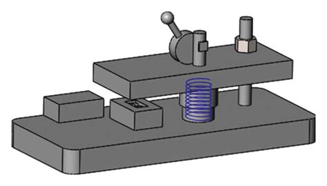 Three Dimensional Assembly Model Of Fixture A Tongs 1 B Tongs 2