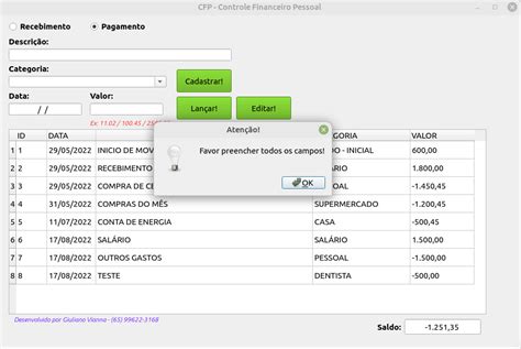 Github Giulianoviannacfpcontrolefinan Aspessoal Controle
