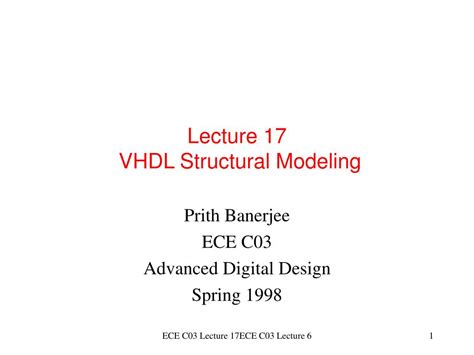 Ppt Lecture 17 Vhdl Structural Modeling Powerpoint Presentation Free Download Id2400193