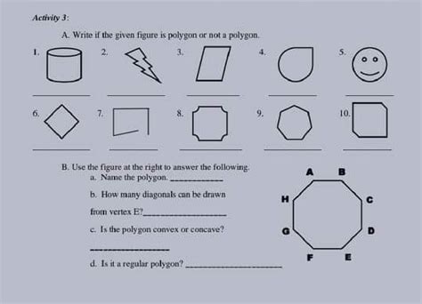 Solved Activity 3 A Write If The Given Figure Is Polygon Or Not A Polygon 1 2 4 5 。 7 9