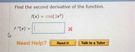 solved find the second derivative of the function f x