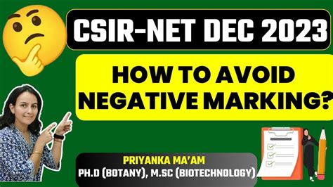 How To Avoid Negative Marking In Csir Net Csir Net Life Science Csir Net Exam Priyanka Ma