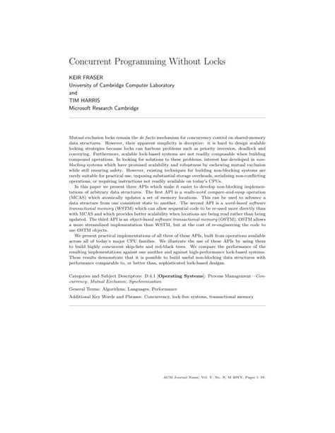 Pdf Concurrent Programming Without Locks · Concurrent Programming