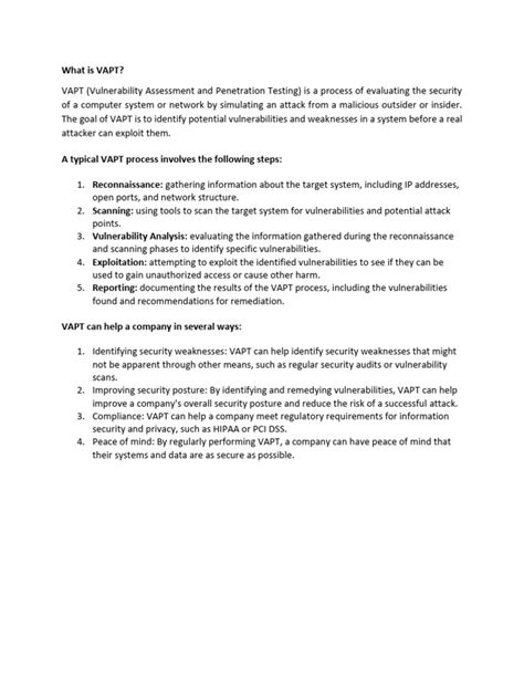 Vapt Overview Pdf Vapt Overview Pdf