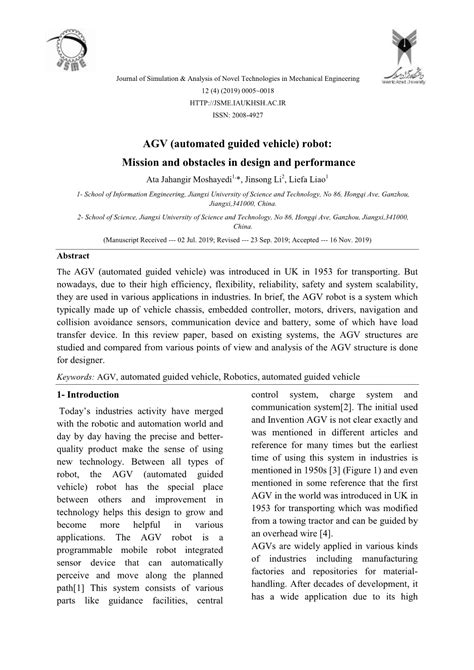 AGV Automated Guided Vehicle Robot Mission And Obstacles In Design DocsLib