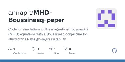 Github Annapit Mhd Boussinesq Paper Code For Simulations Of The Magnetohydrodynamics Mhd