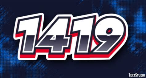 1419 Text Effect and Logo Design Number