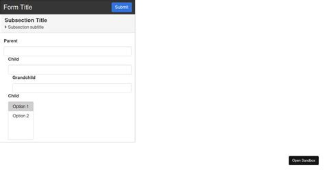 React Json Form Engine Examples Codesandbox