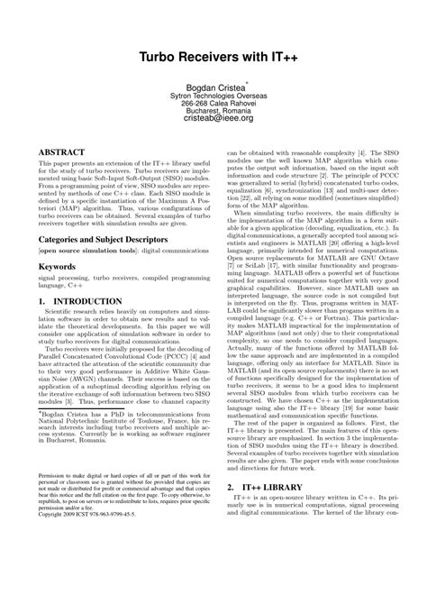 Pdf Turbo Receivers With It