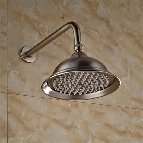 Nickel Brushed Wall Mount Rain Shower Head Stainle Grandado