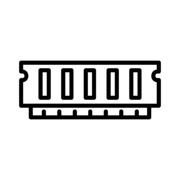 Ram Line Icon Vector Computer Hardware Computer Memory Computer Ram Png And Vector With