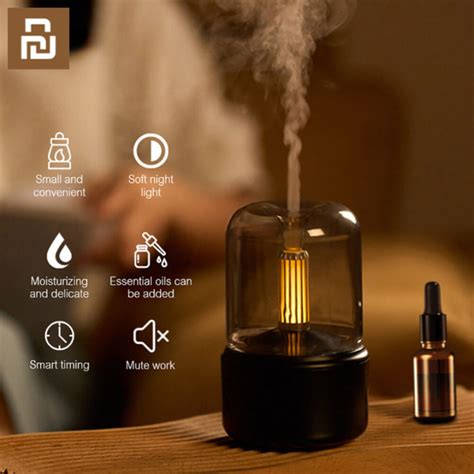 Xiaomi Youpin เครื่องพ่นอโรม่า เครื่องพ่นความชื้น โคมไฟ Candlelight Aroma Diffuser Portable