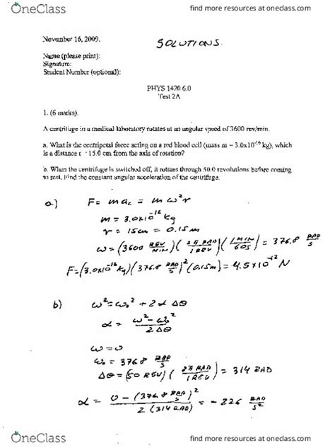 Phys 1420 Midterm Physics 1420 T2a1420fw09 10 Oneclass