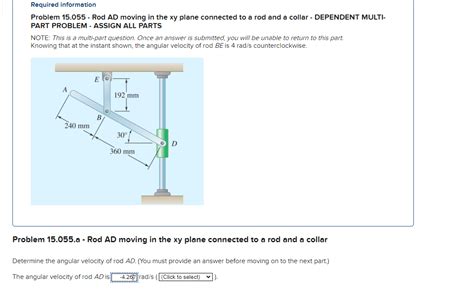 Solved PLEASE FIND ANGULAR VELOCITY OF AD VELOCITY OF Chegg