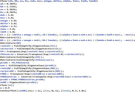 Code In Wolfram Mathematica That Shows R0 Using The Linear Operator