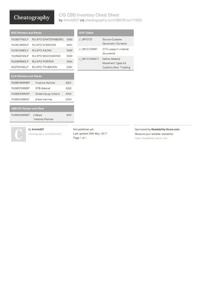 14 Sap Cheat Sheets Cheat Sheets For Every Occasion