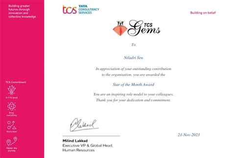 Niladri Sen🇮🇳 On Linkedin Tcs Tcsion Starofthemonth Starperformer