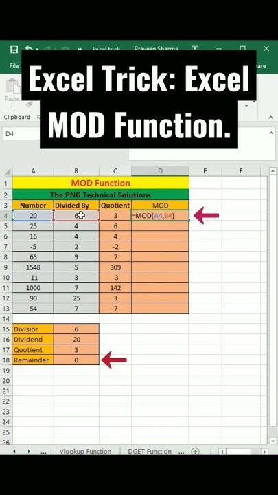 Excel Trick Excel Mod Function Youtube