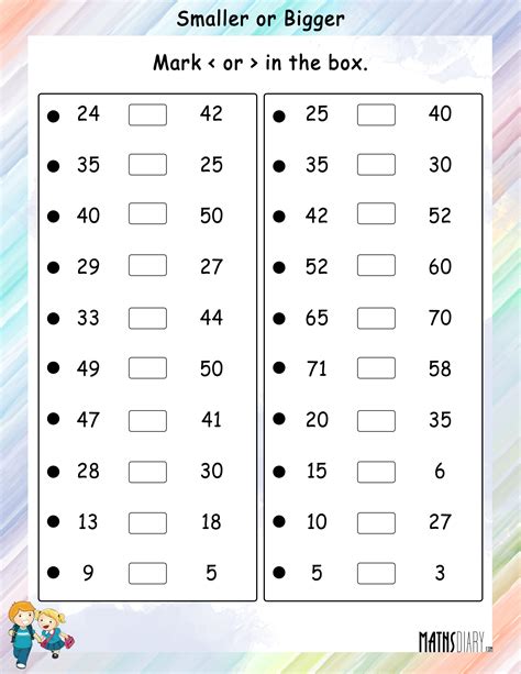 Bigger And Smaller Number On A See Saw Math Worksheets