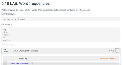 Solved I Need Help With These Problem Please 618 Lab Word Frequencies Course Hero