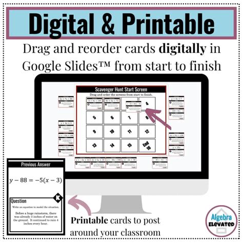Writing Linear Function Story Problems Activity Scavenger Hunt Tpt