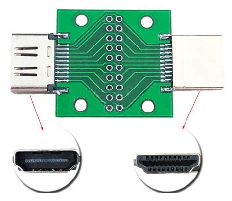 HDMI Gold Male To Female Pins Breakout Board Connector All Top Notch