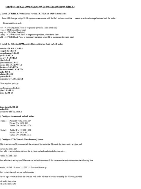 Step By Step Rac Configuration Of Oracle 10g Pdf Computer Architecture Internet Protocols