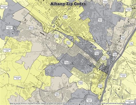 Thematic Map Albany Zip Codes Andy
