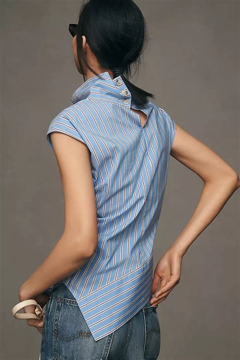 Maeve Mock Neck Asymmetrical Muscle Top Anthropologie