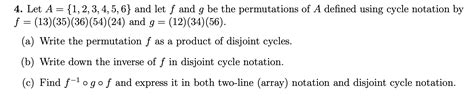 solved 4 let a {1 2 3 4 5 6} and let f and g be the