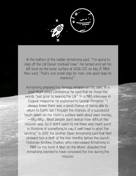 Thats One Small Step For Man One Giant Leap For Mankind Neil Armstrong Zitat Template