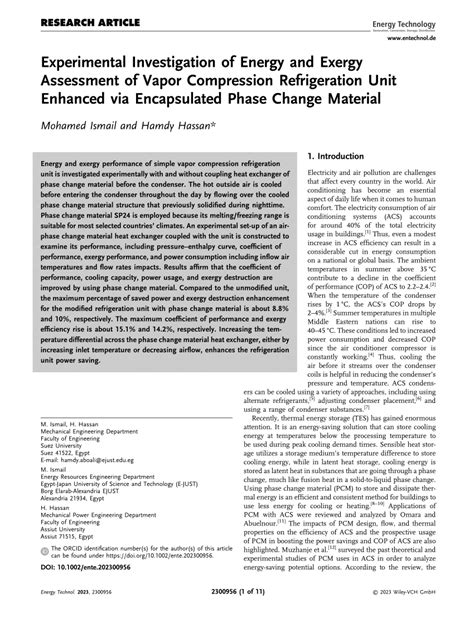 Experimental Investigation Of Energy And Exergy Assessment Of Vapor Compression Refrigeration
