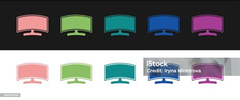 흑백 배경에서 격리된 컴퓨터 모니터 아이콘을 설정합니다 Pc 구성 요소 기호입니다 벡터 0명에 대한 스톡 벡터 아트 및 기타 이미지 0명 Lcd 개념 Istock