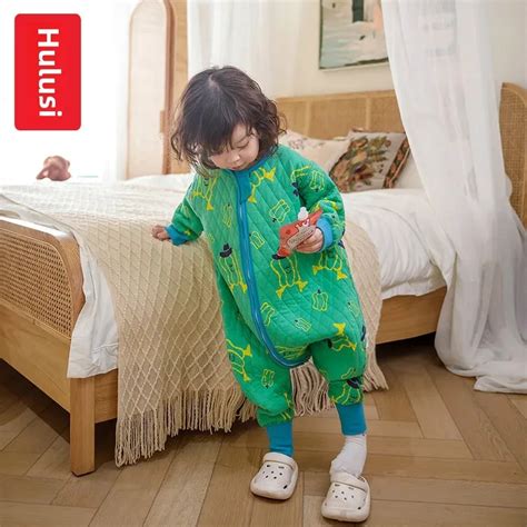 Детский спальный мешок осенне зимний стиль термоизоляционный хлопковый комбинезон с защитой от