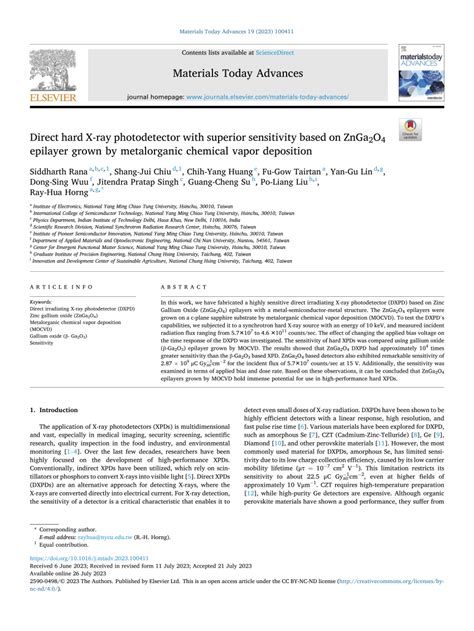 Pdf Direct Hard X Ray Photodetector With Superior Sensitivity Based